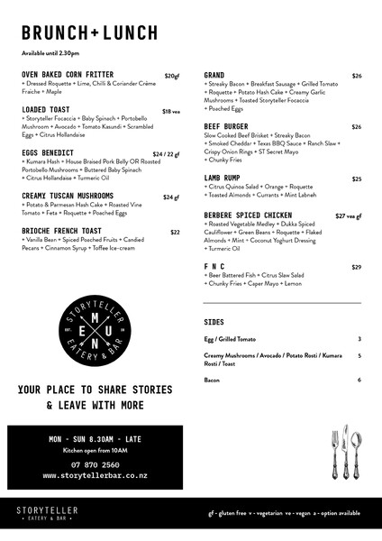 Storyteller Eatery & Bar | Te Awamutu Eatery & Bar