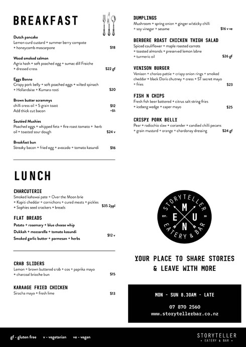 Storyteller Eatery & Bar | Te Awamutu Eatery & Bar